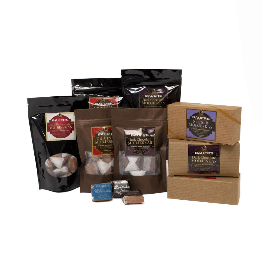 Bauer’s Caramel & Chocolate Modjeskas – Assorted Flavors & Sizes